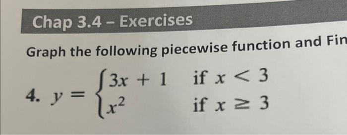 Solved Graph the following piecewise function and 4. | Chegg.com