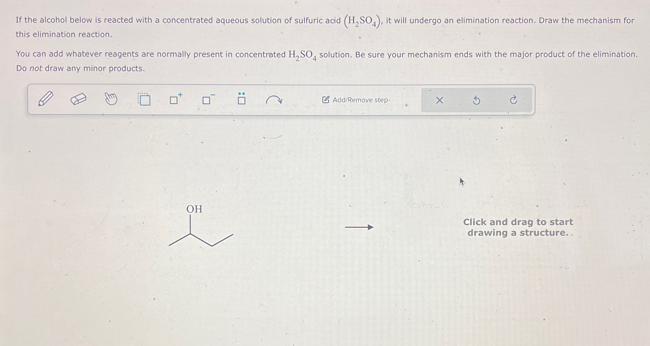 Solved If the alcohol below is reacted with a concentrated | Chegg.com