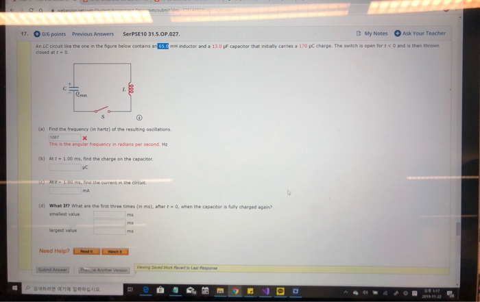 Solved 17. 0/6 points Previous Answers SerPSE10 31.5.OP.027. | Chegg.com Solved 17. 0/6 points Previous Answers SerPSE10 31.5.OP.027. | Chegg.com