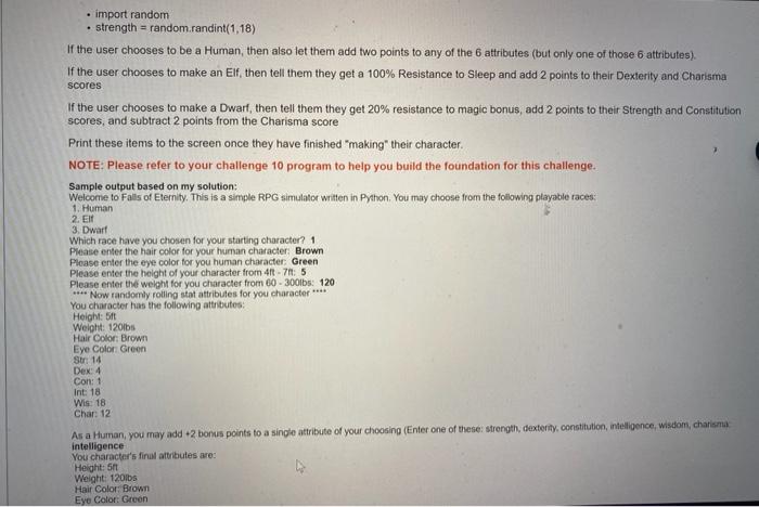 Solved Improved RPG In challenge 11 you will write a program | Chegg.com