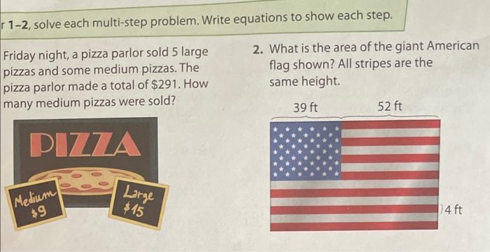 Solved 1-2, solve each multi-step problem. Write equations | Chegg.com