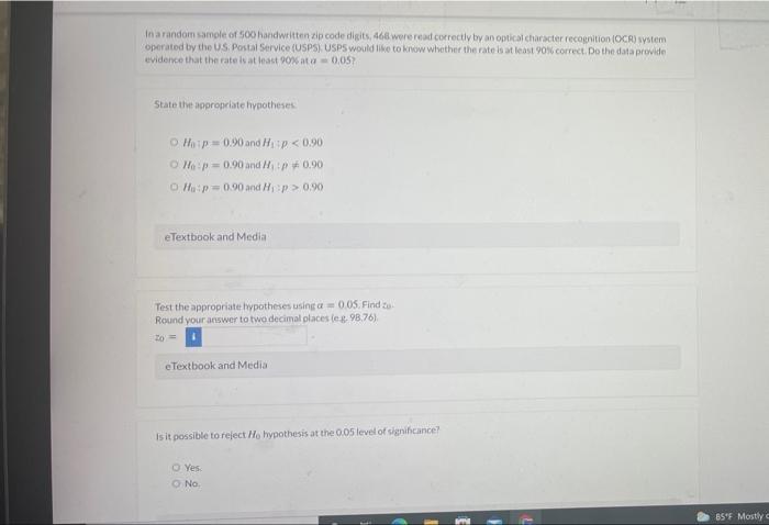 Solved In A Random Sample Of 500 Handwritten Zip Code