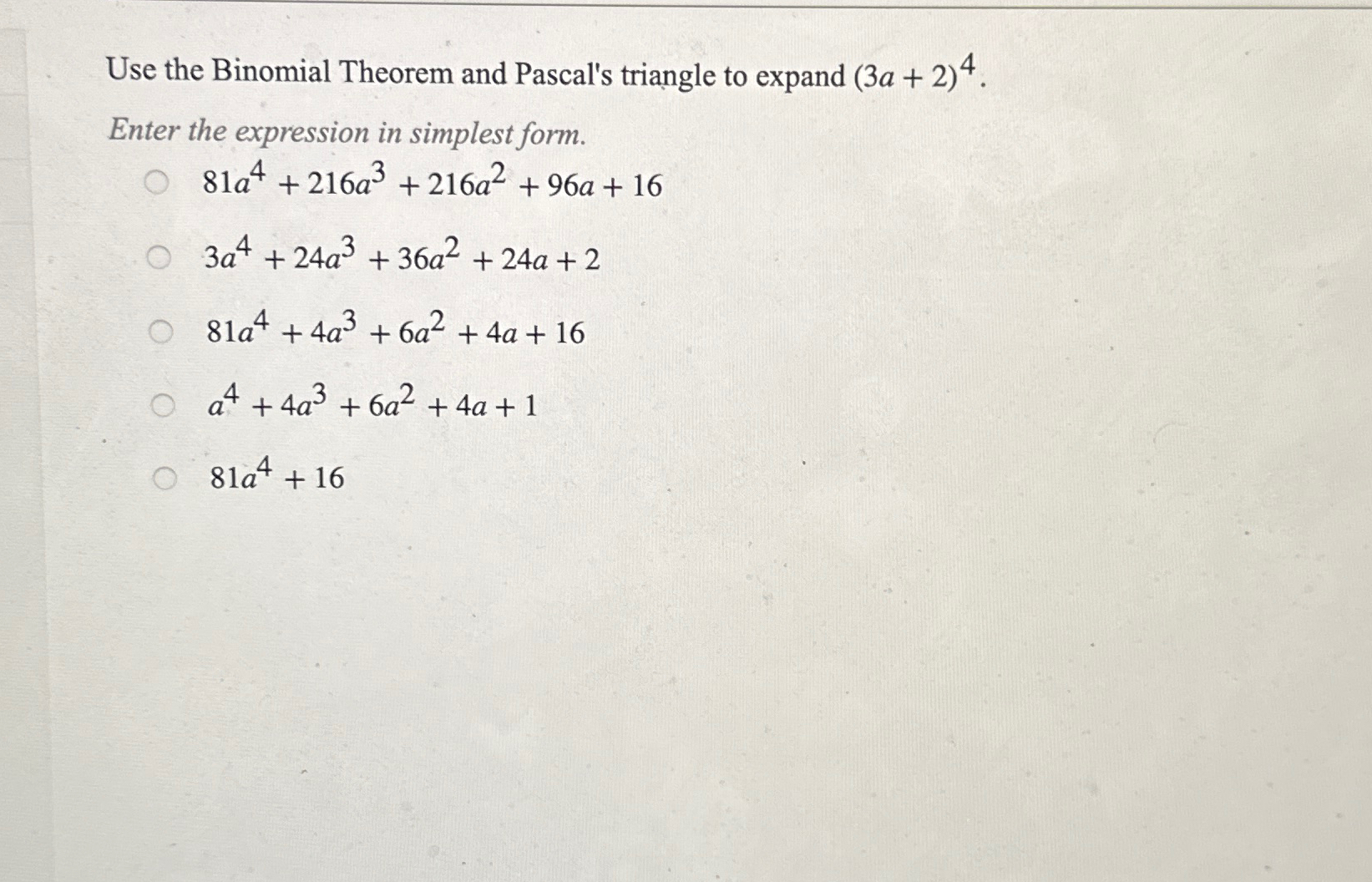 Solved Use the Binomial Theorem and Pascal's triangle to | Chegg.com