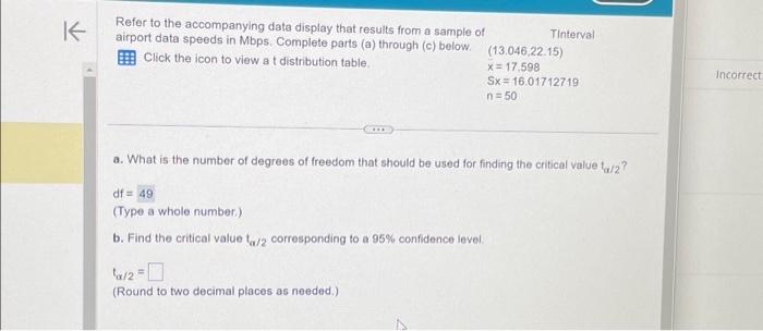 Solved K Refer to the accompanying data display that results | Chegg.com