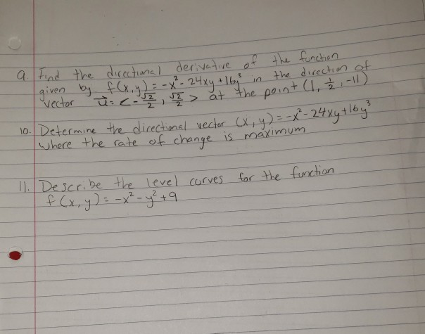 Solved .a. find given vector the by directional derivative | Chegg.com