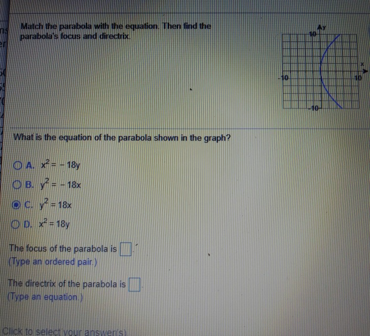Solved Match the parabola with the equation. Then find the | Chegg.com
