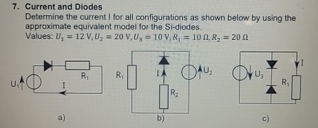 Solved Current and DiodesDetermine the current I for all | Chegg.com