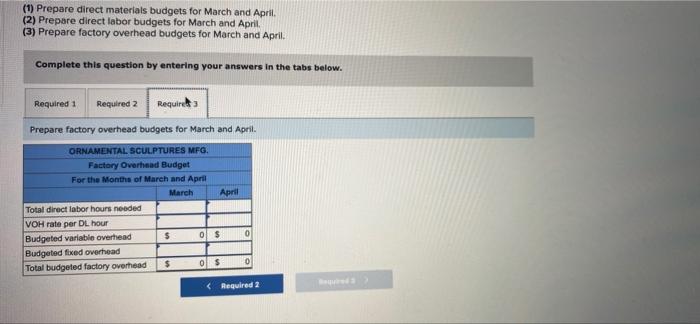 Solved prepare direct material budget for March and | Chegg.com