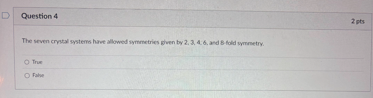 Solved Question 42 ﻿ptsThe seven crystal systems have | Chegg.com