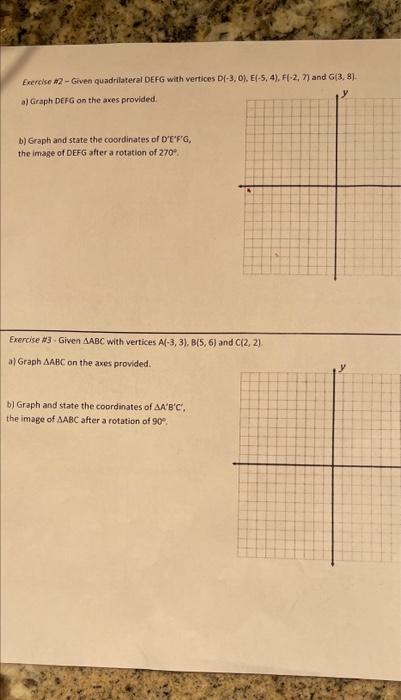 Solved Exercise 2 - Given quadrilateral DEFG with vertices | Chegg.com