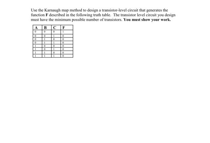 Solved Use the Karnaugh map method to design a | Chegg.com