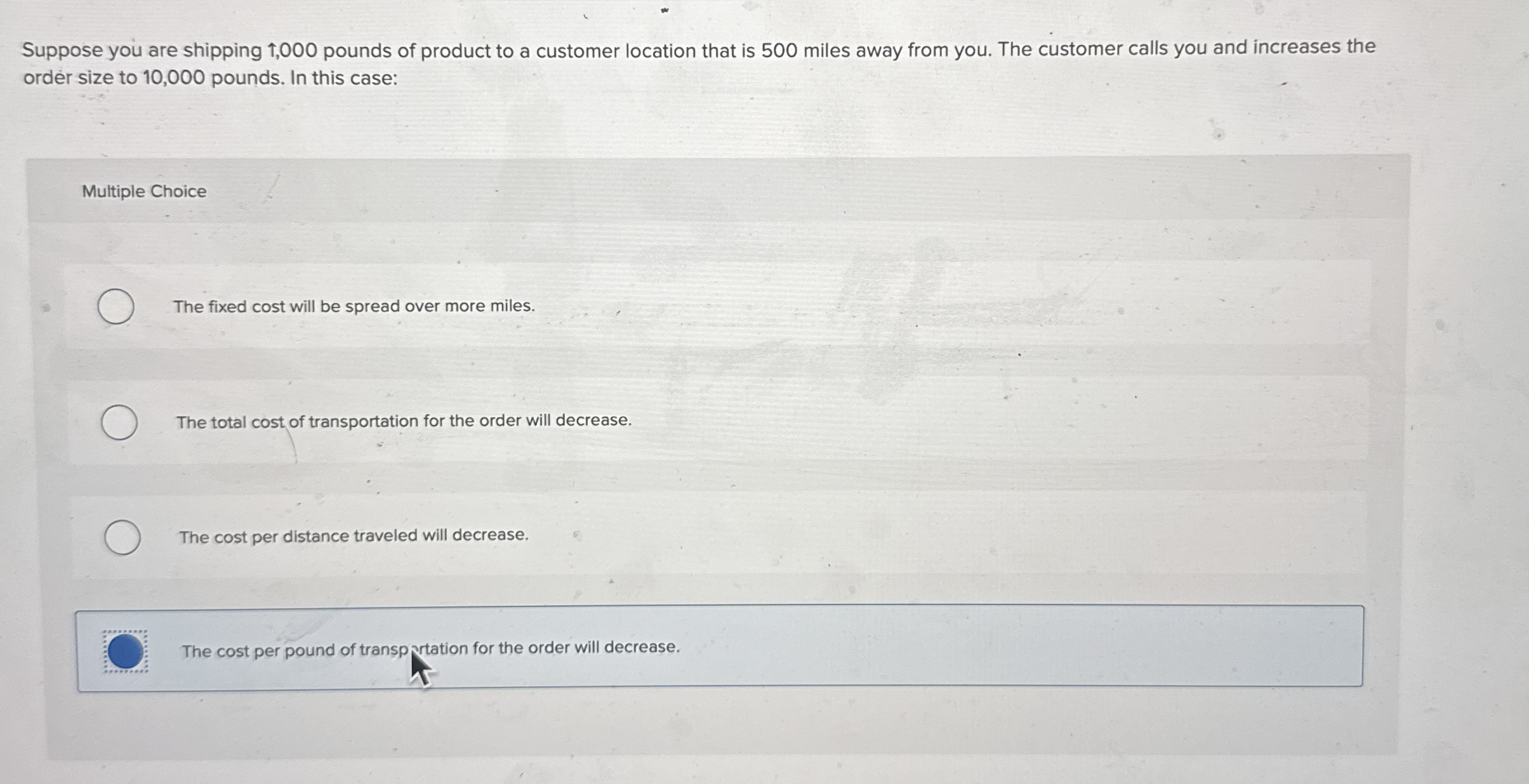 Solved Suppose you are shipping uarr,000 ﻿pounds of product | Chegg.com