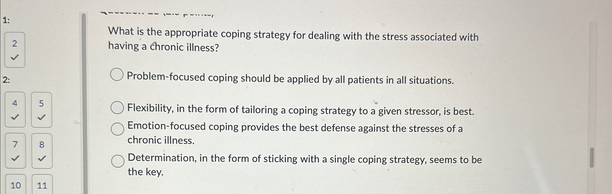 Solved What is the appropriate coping strategy for dealing | Chegg.com