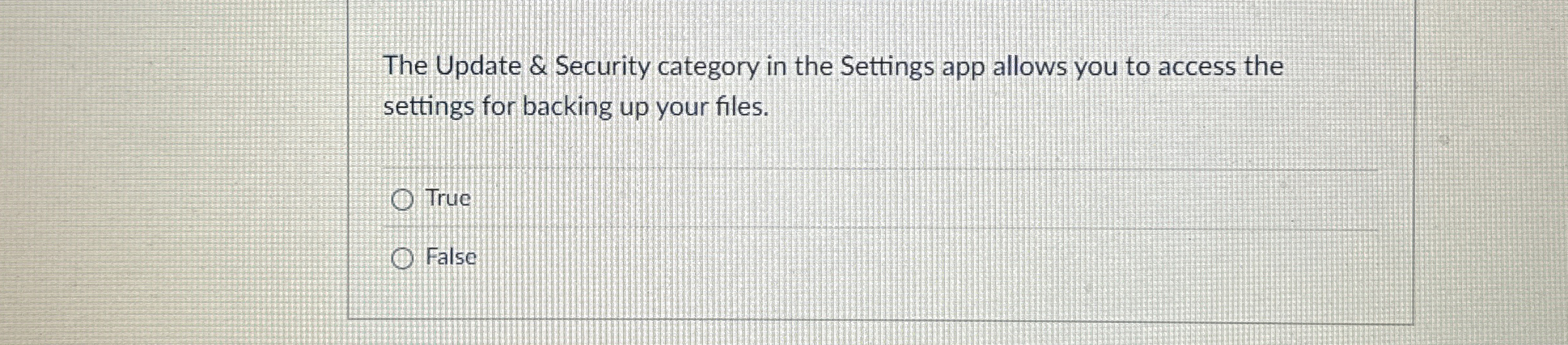 Solved The Update & Security category in the Settings app | Chegg.com