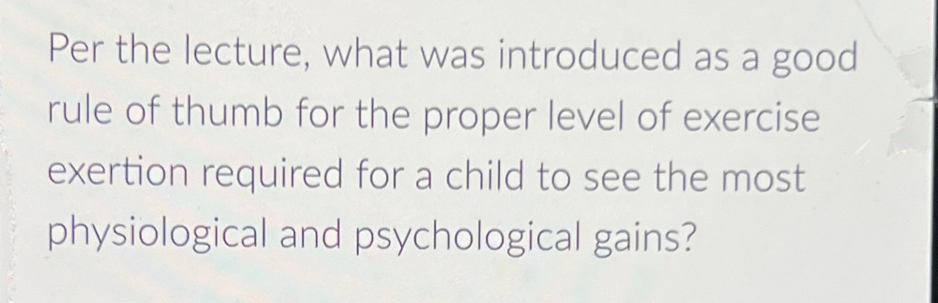 Solved Per the lecture, what was introduced as a good rule | Chegg.com