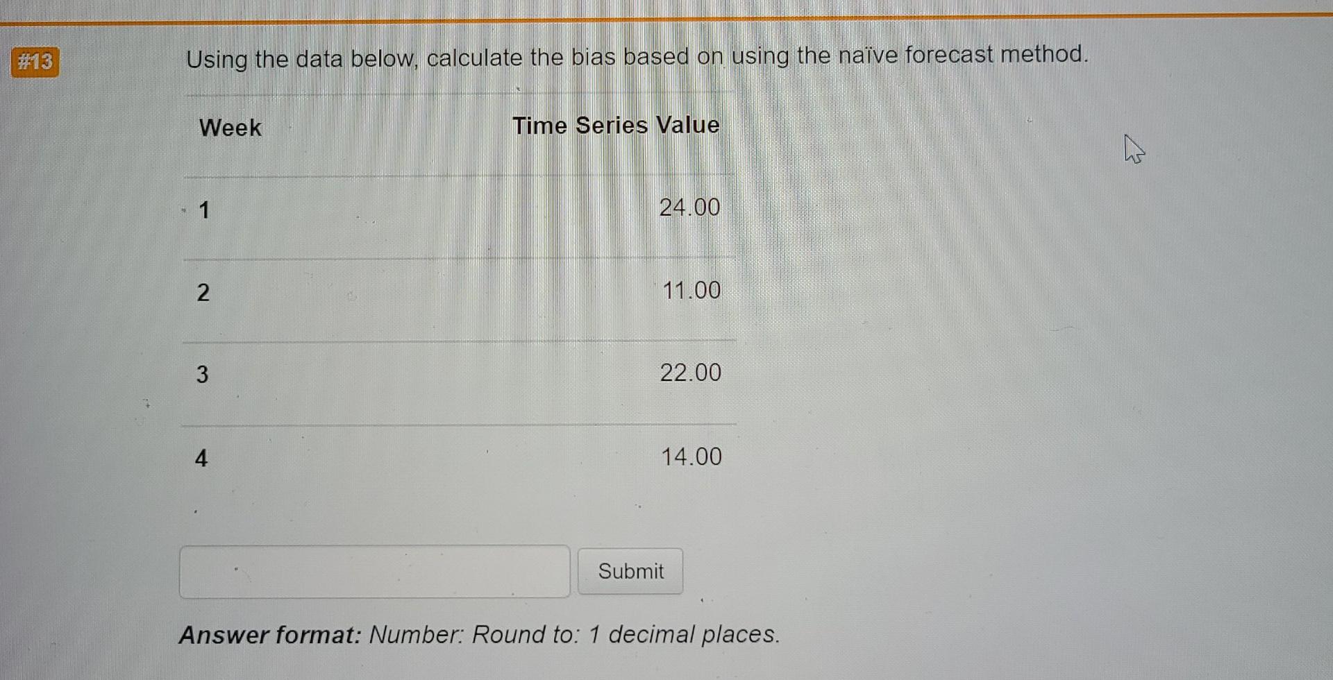 Solved #13 Using the data below, calculate the bias based on | Chegg.com