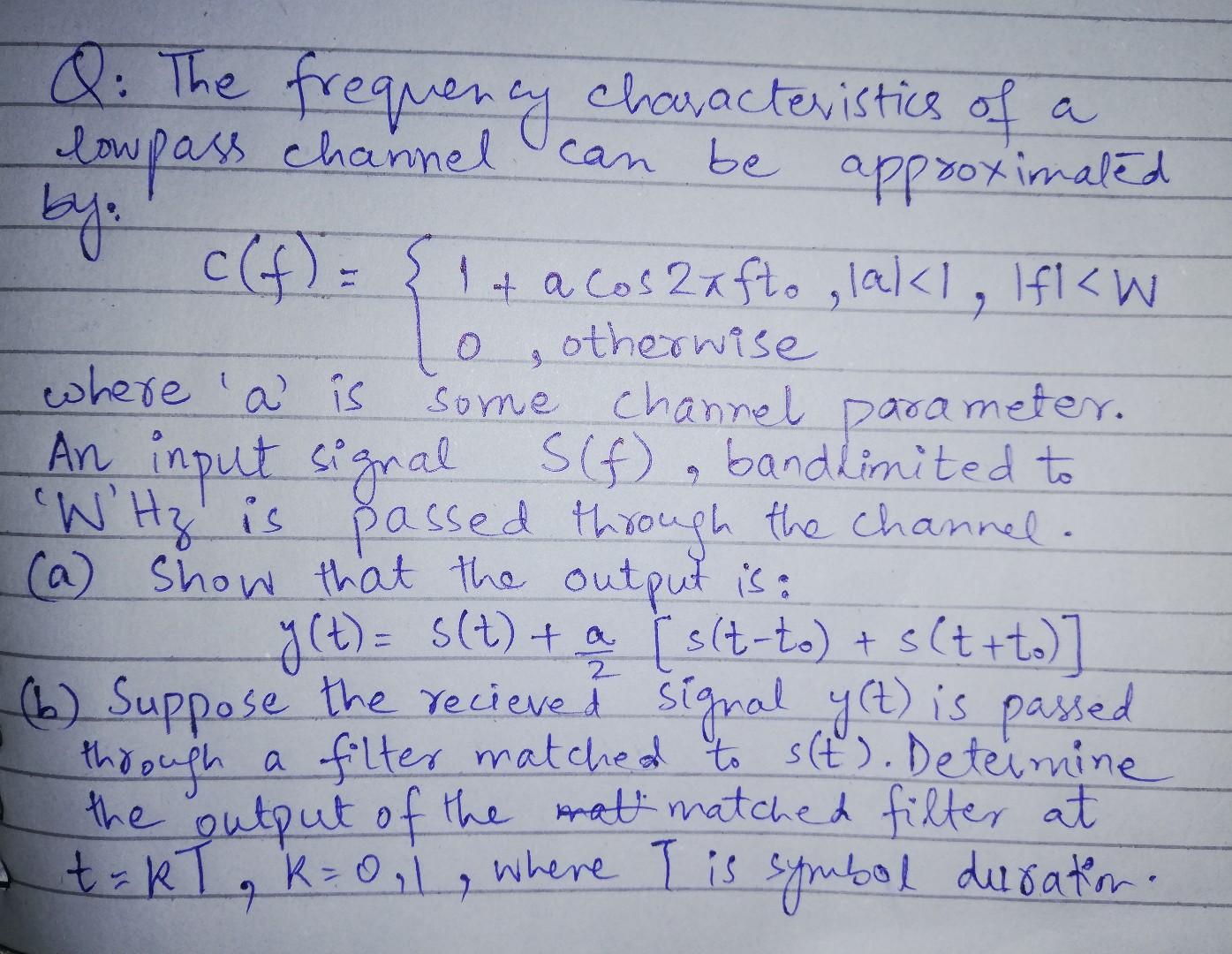Solved can be Q: The frequency characteristics of a lowpass | Chegg.com