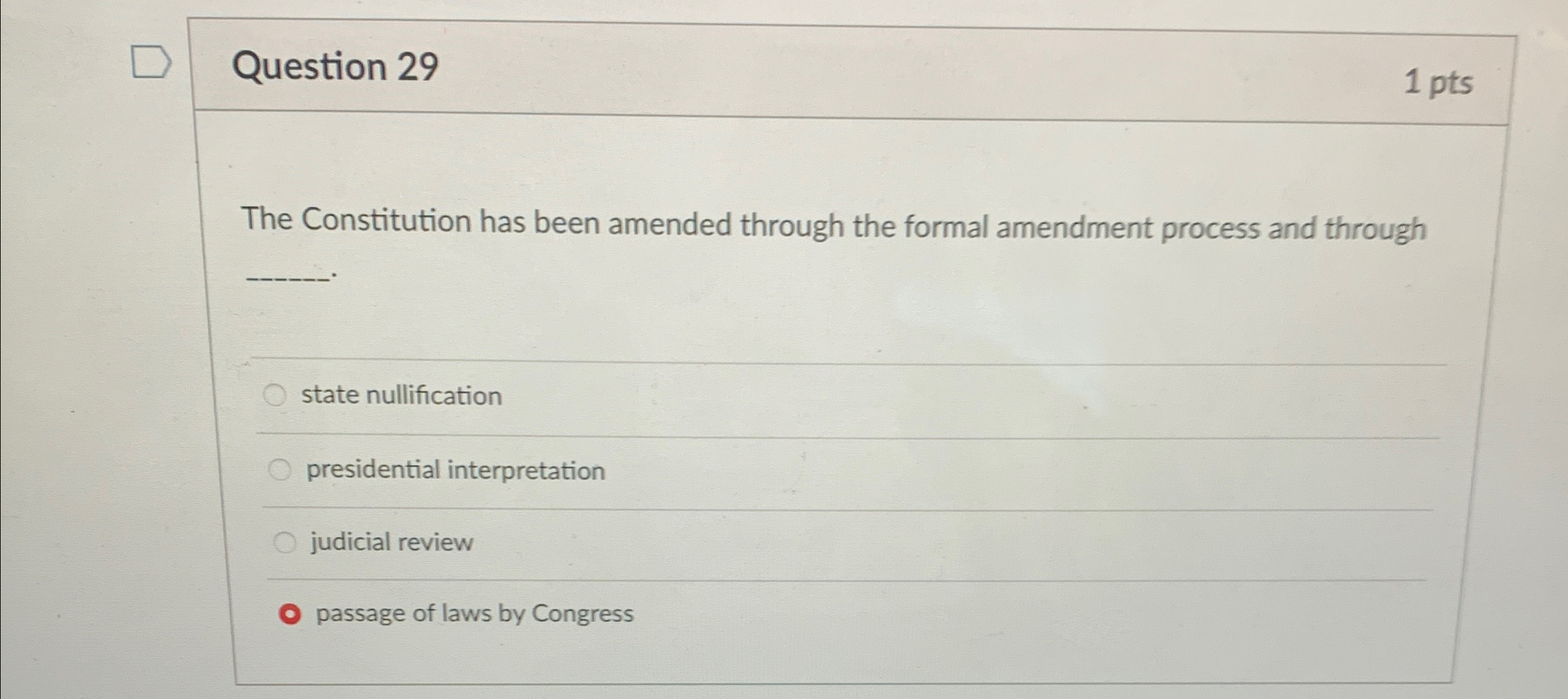 Solved Question 291 ﻿ptsThe Constitution has been amended | Chegg.com