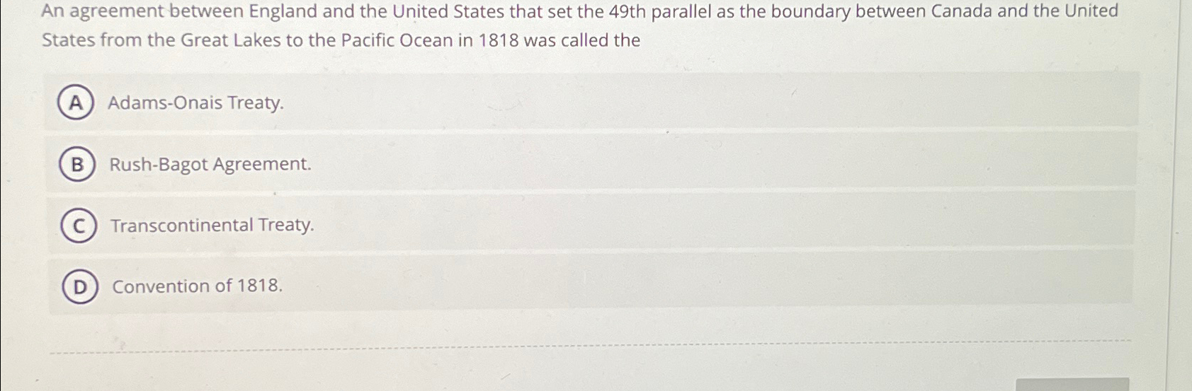 Solved An agreement between England and the United States | Chegg.com