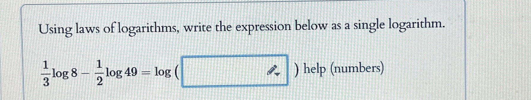 Solved Using laws of logarithms, write the expression below | Chegg.com
