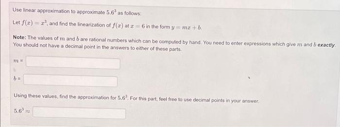 Solved Use linear approximation to approximate V8.03 as | Chegg.com