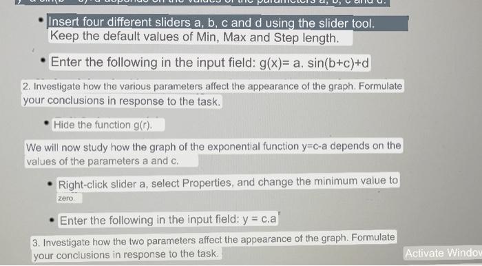 Solved n this assignment, we will use GeoGebra to study how | Chegg.com