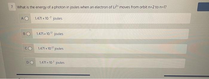 Solved What is the energy of a photon in joules when an | Chegg.com