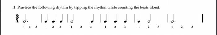 1. Practice the following rhythm by tapping the | Chegg.com