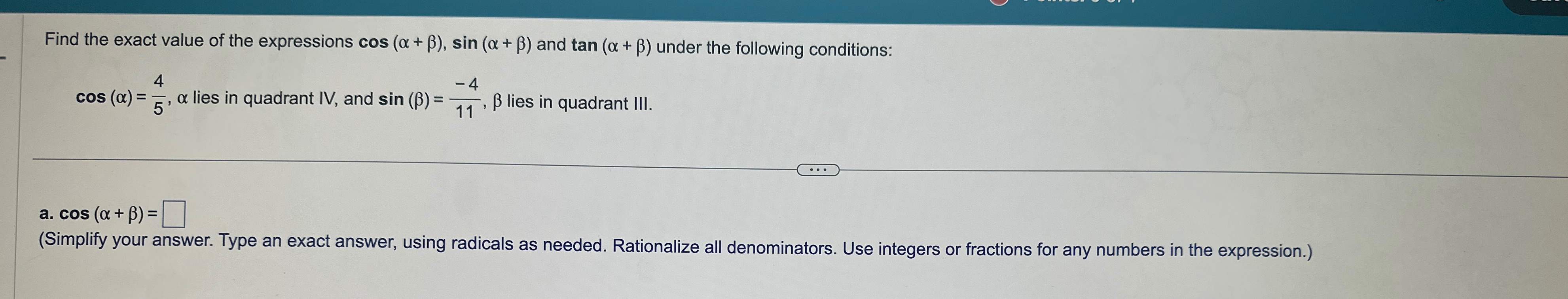 Solved Find the exact value of the expressions | Chegg.com