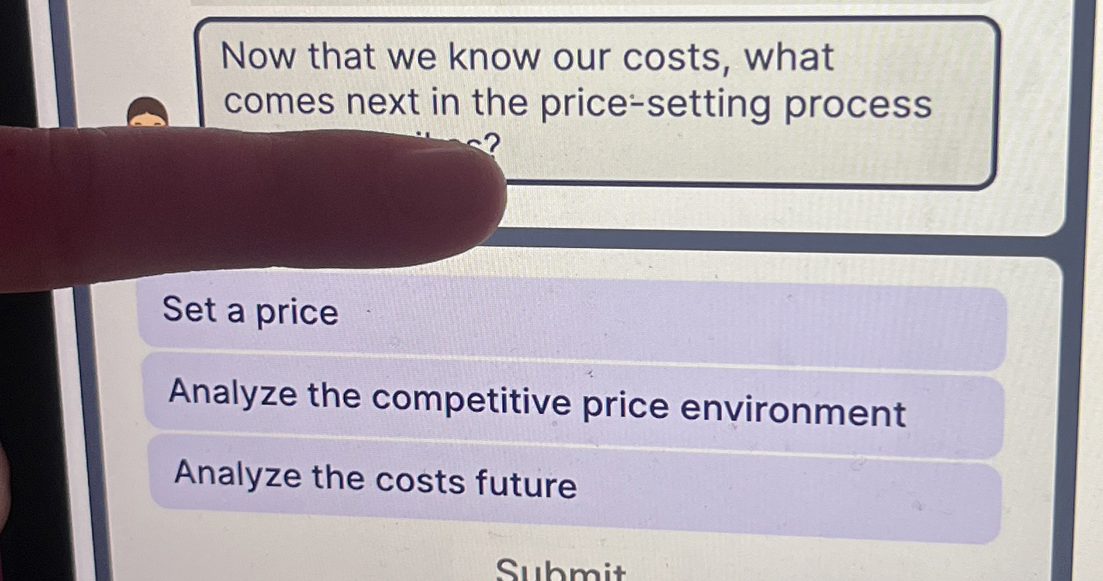 Solved Now that we know our costs, whatcomes next in the | Chegg.com