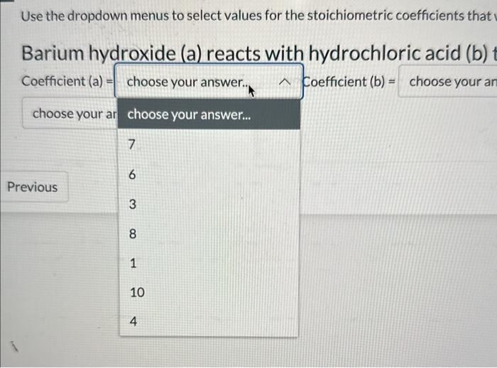 Solved Use the dropdown menus to select values for the | Chegg.com