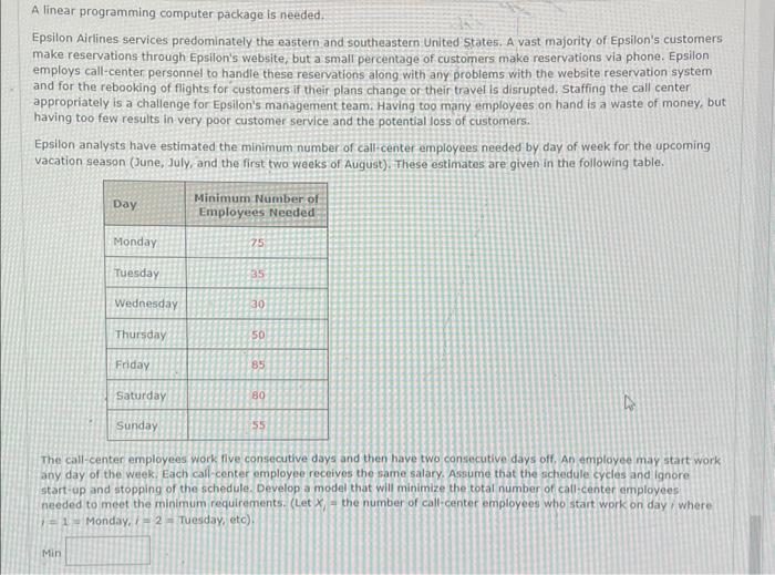 Solved A linear programming computer package is needed. | Chegg.com