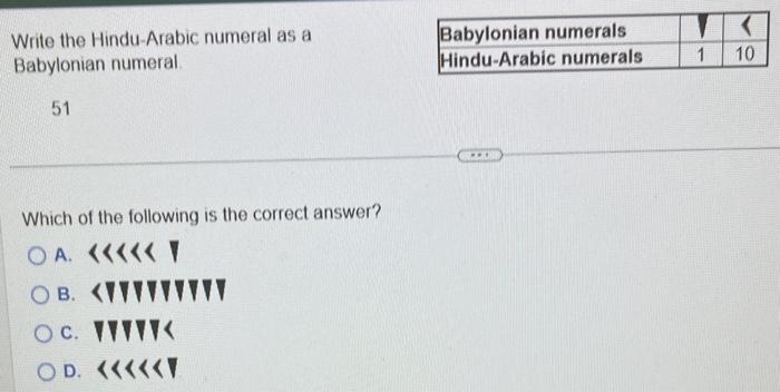 Solved Write the Hindu-Arabic numeral as a Babylonian | Chegg.com