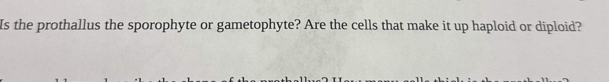 Solved Is the prothallus the sporophyte or gametophyte? Are | Chegg.com