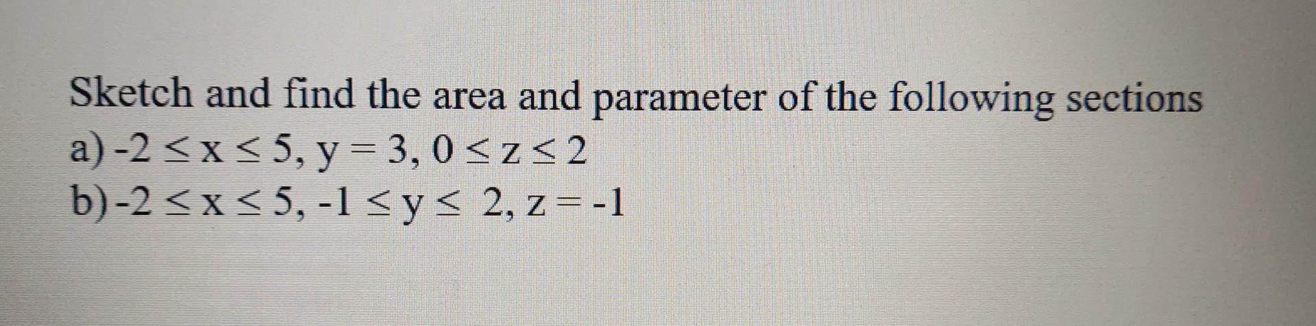 Solved Sketch and find the area and parameter of the | Chegg.com