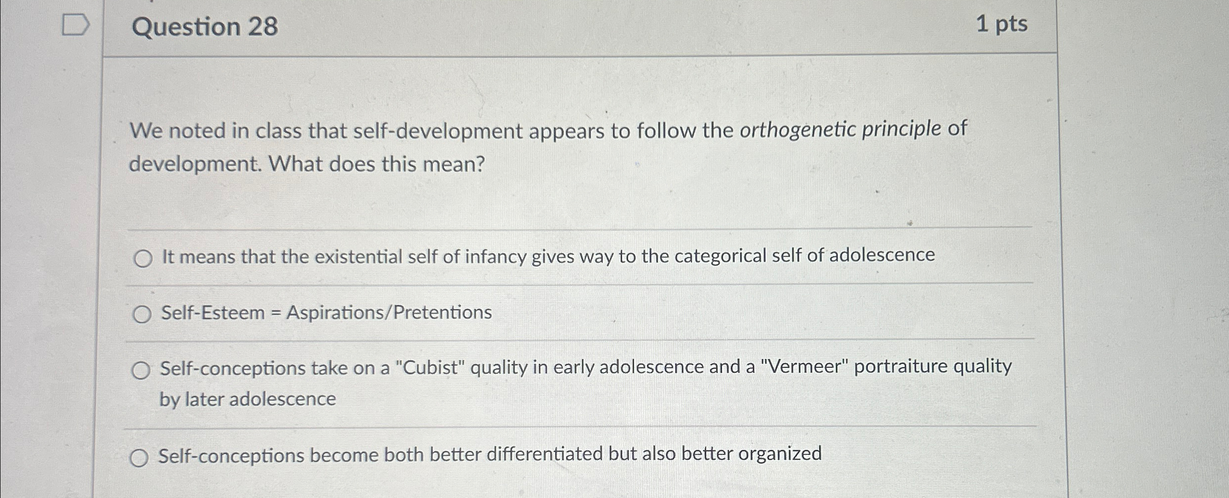 Solved Question 281ptsWe noted in class that | Chegg.com