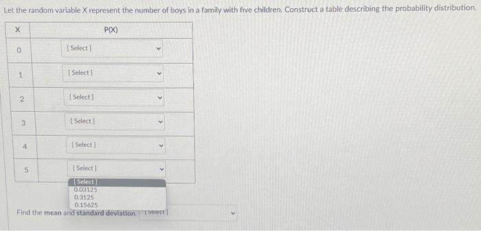 Solved Let the random variable X represent the number of | Chegg.com