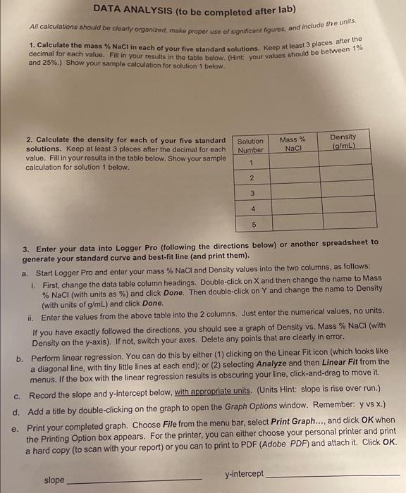 Solved DATA SHEET Record all of your data with the | Chegg.com