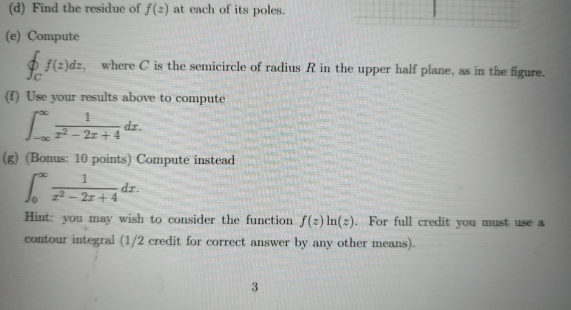 Solved (d) Find the residue of f(z) at each of its poles. | Chegg.com