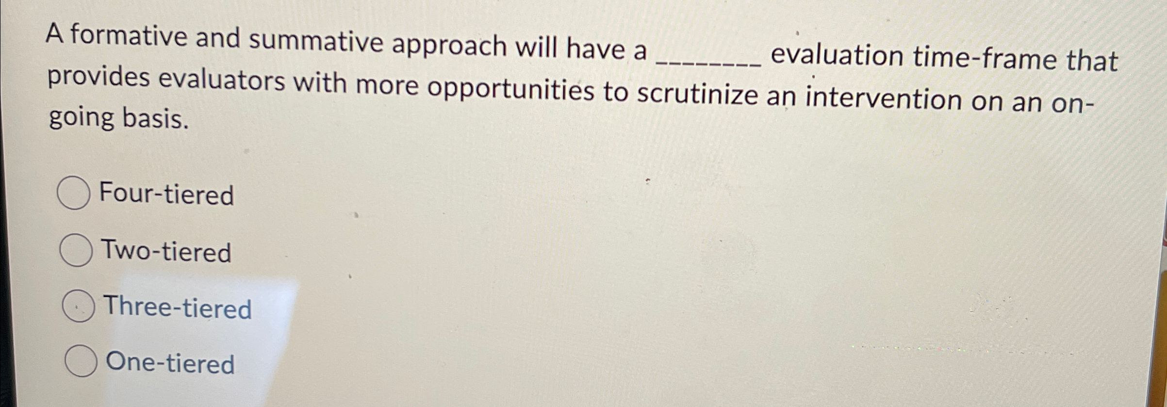 Solved A formative and summative approach will have a q, | Chegg.com