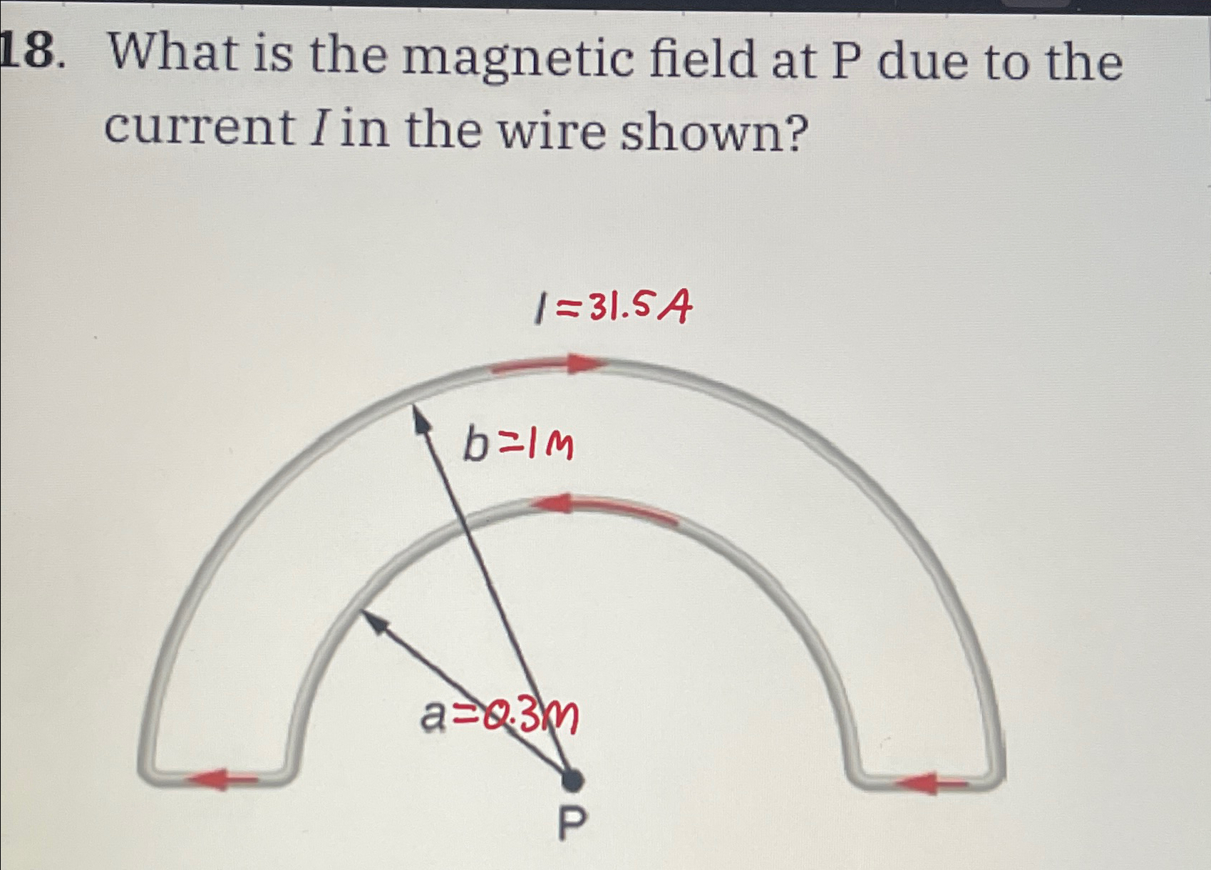 Solved What is the magnetic field at P ﻿due to the current I | Chegg.com