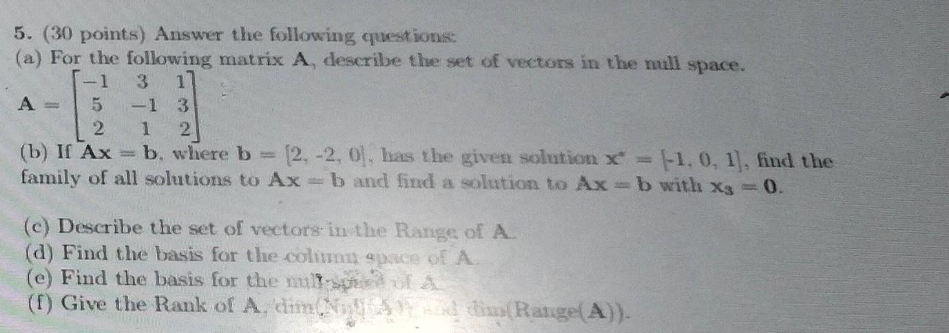 Solved 5. (30 points) Answer the following questions: (a) | Chegg.com