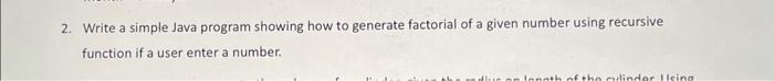 Solved 2 Write A Simple Java Program Showing How To