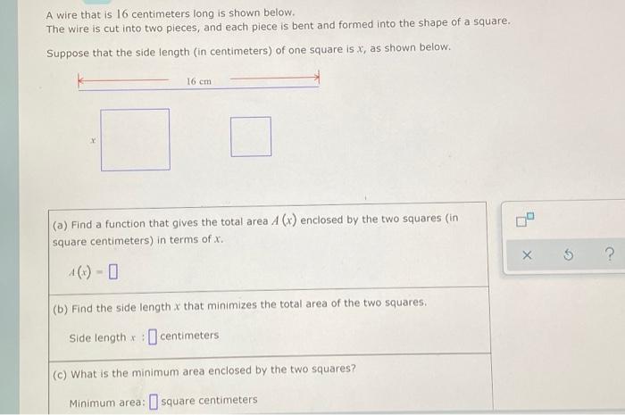 Solved A wire that is 16 centimeters long is shown below. | Chegg.com