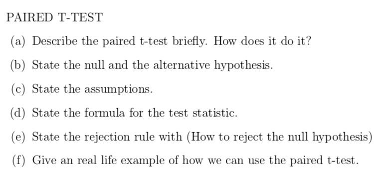 Paired T Test Formula
