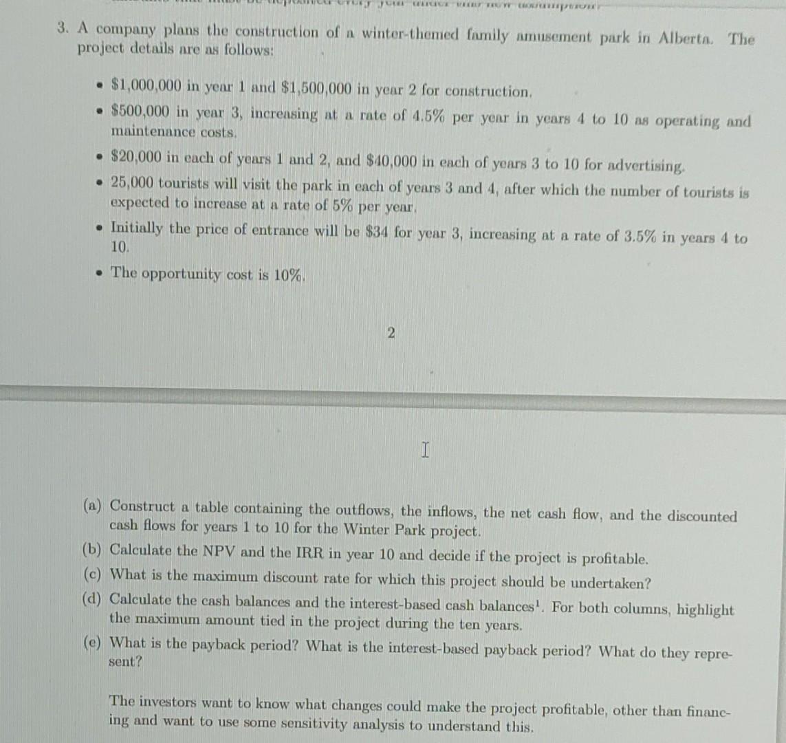 Solved 3. A company plans the construction of a | Chegg.com