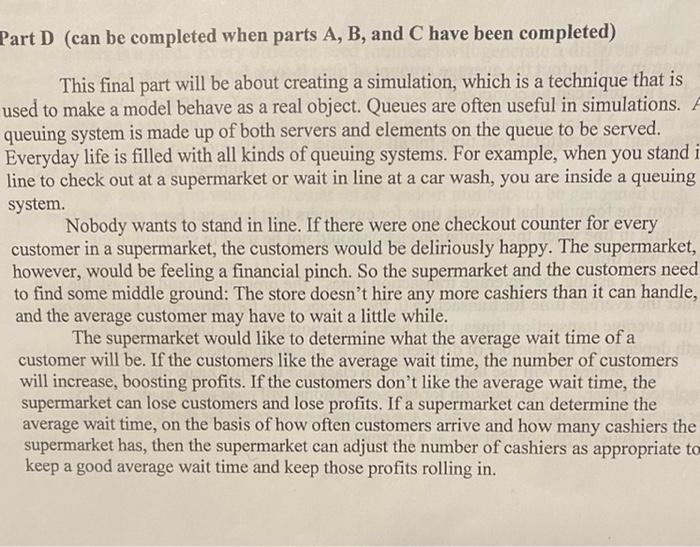 Solved Part D (can be completed when parts A, B, and C have | Chegg.com
