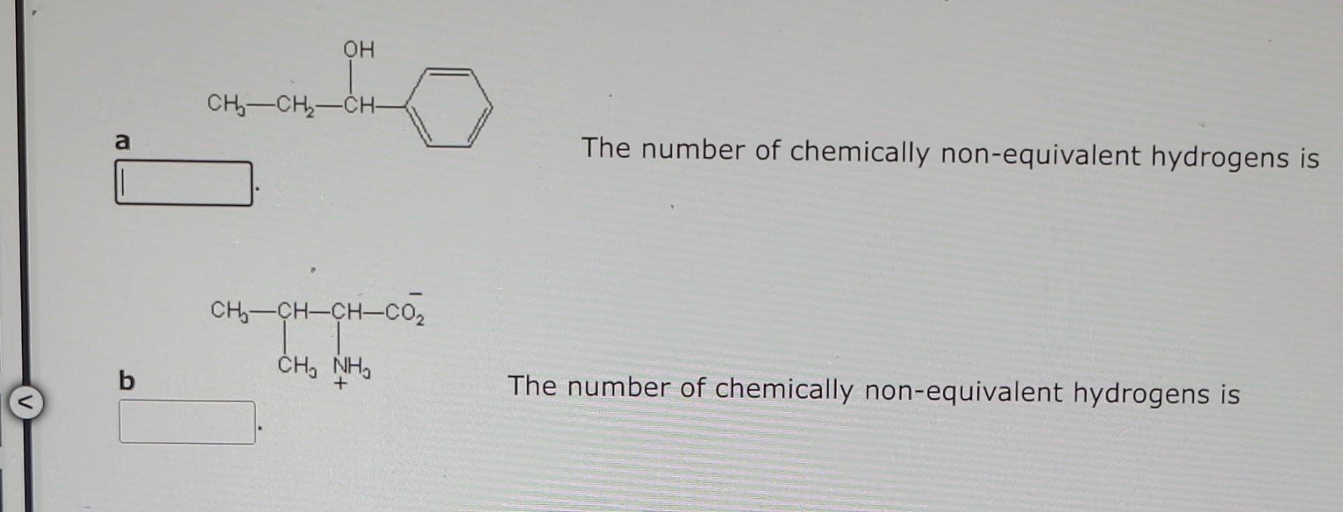 Solved How many kinds of chemically non-equivalent hydrogens | Chegg.com