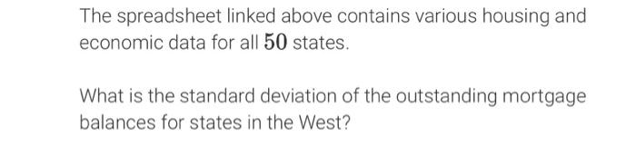 Solved The spreadsheet linked above contains various | Chegg.com