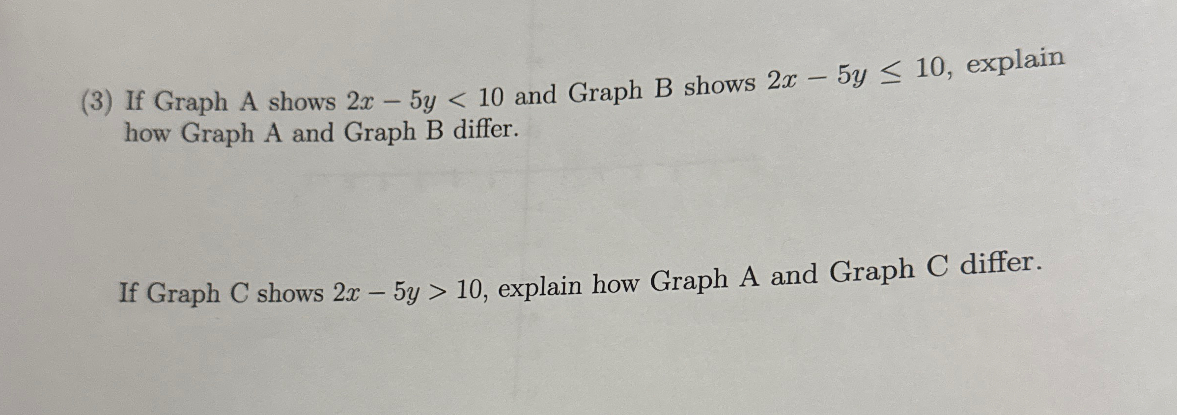 Solved (3) ﻿If Graph A shows 2x-5y
